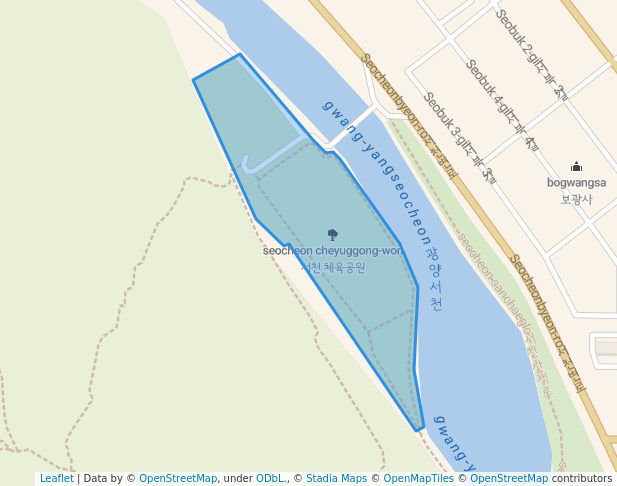서천 체육공원 in Gwangyang-si | Map and Routes
