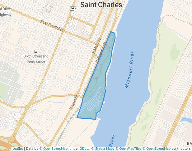 Frontier Park in Saint Charles | Map and Routes