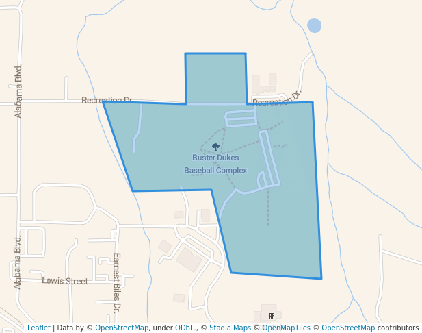 Buster Dukes Baseball Complex in Jackson | Map and Routes