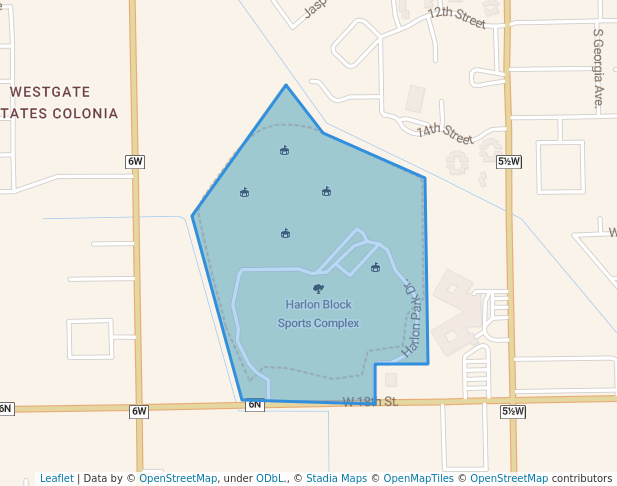Harlon Block Sports Complex in Weslaco | Map and Routes
