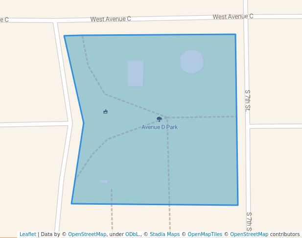 Avenue D Park in Lovington | Map and Routes