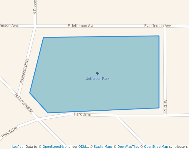 Jefferson Park in Lovington | Map and Routes
