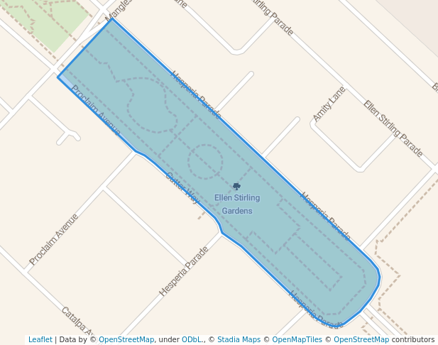 Ellen Stirling Gardens in Ellenbrook | Map and Routes