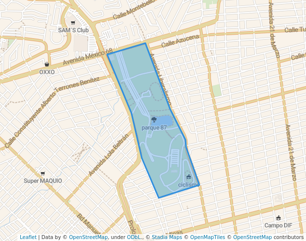 parque 87 in Culiacán Rosales | Map and Routes