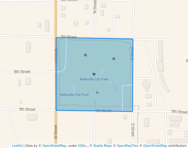 Belleville City Park in Belleville | Map and Routes