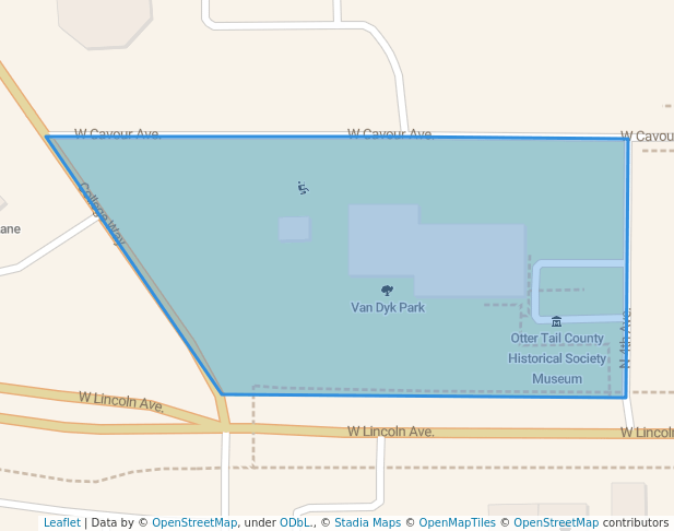 Van Dyk Park in Fergus Falls | Map and Routes