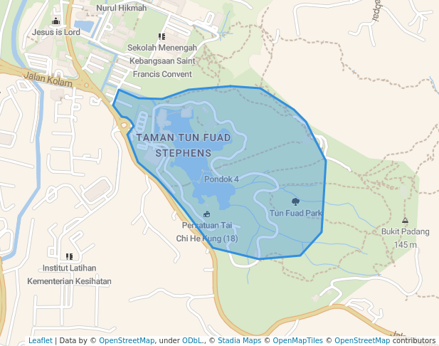 Taman Tun Fuad Stephen in Kota Kinabalu | Map and Routes