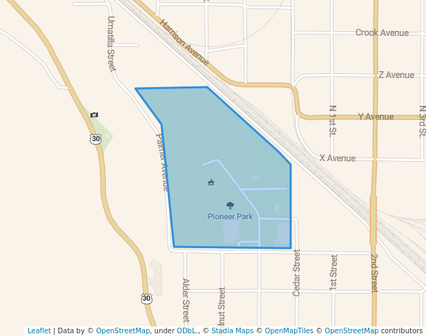 Pioneer Park in La Grande | Map and Routes