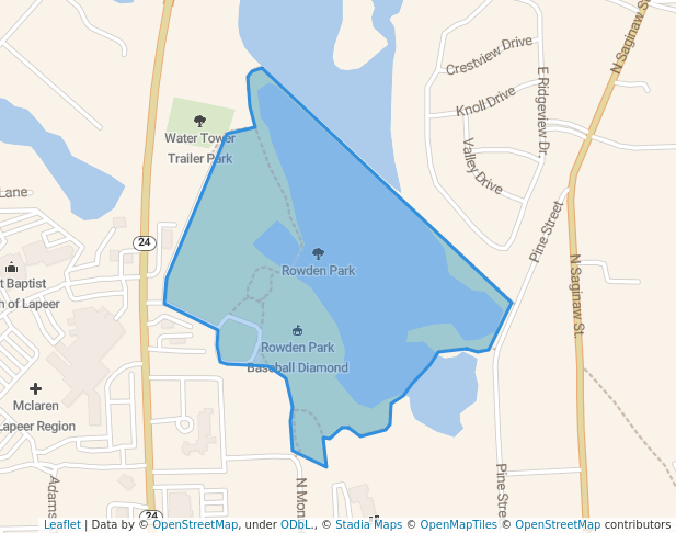 Rowden Park in Lapeer | Map and Routes