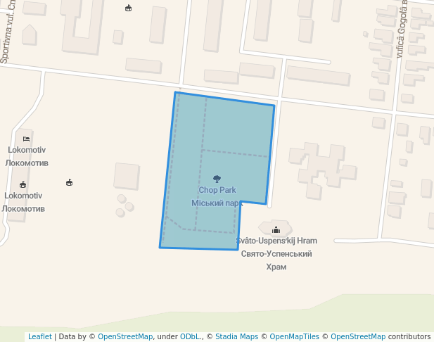 Chop Park in Chop | Map and Routes