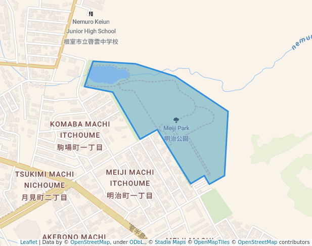 明治公園 in Nemuro | Map and Routes