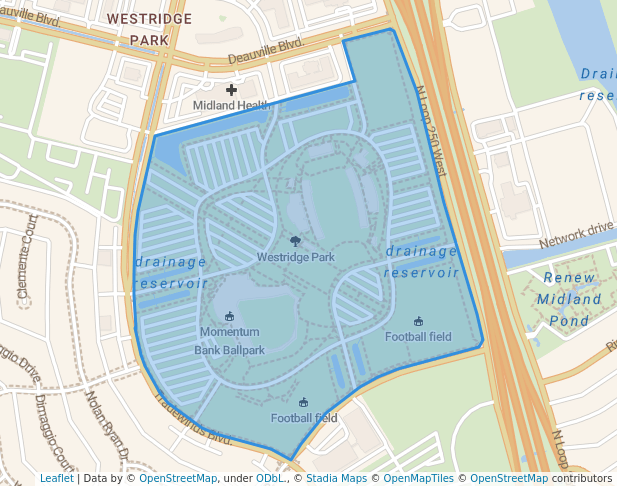 Westridge Park in Midland | Map and Routes