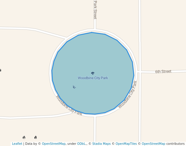 Woodbine City Park in Woodbine | Map and Routes