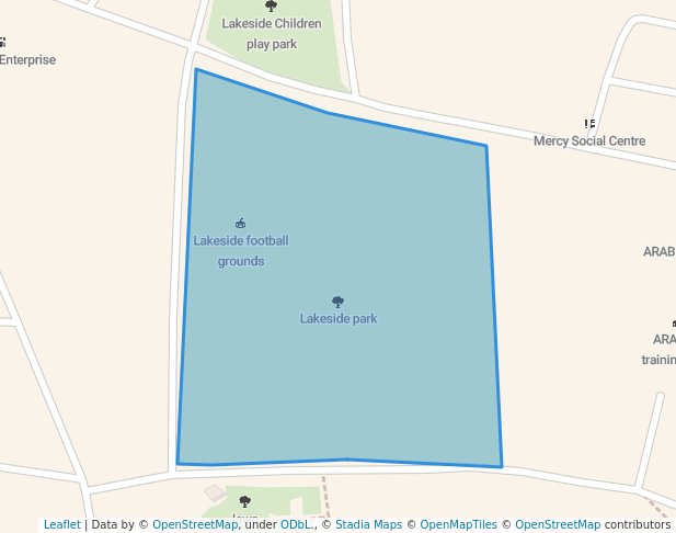 Lakeside park in Madina | Map and Routes