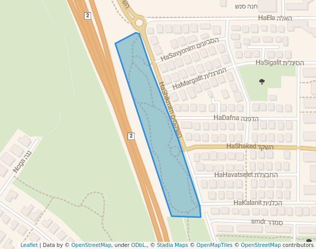 David Kipniss Promenade in Or Akiva | Map and Routes