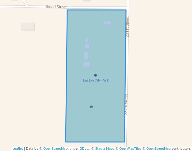 Easton City Park in Easton | Map and Routes