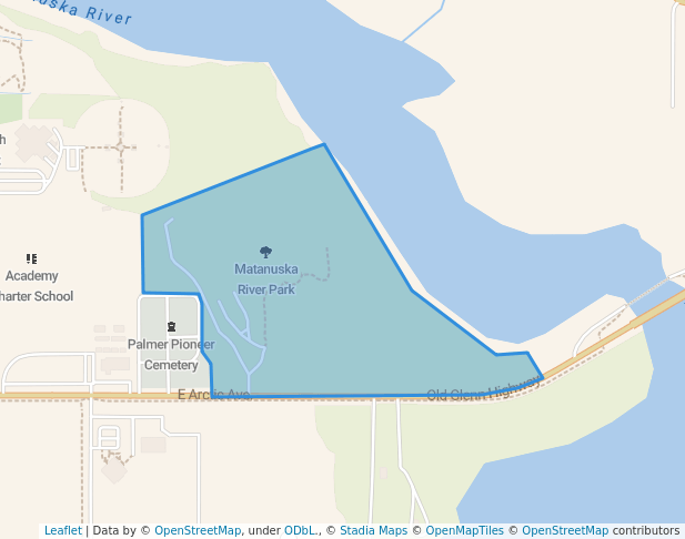 Matanuska River Park in Palmer | Map and Routes