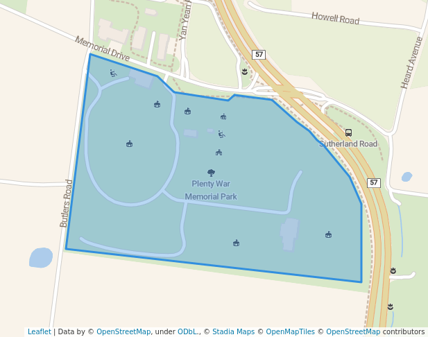 Plenty War Memorial Park in Plenty | Map and Routes