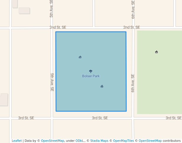 Bolser Park in Le Mars | Map and Routes