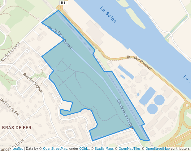 Le Parc des Tourelles in Évry-Courcouronnes | Map and Routes