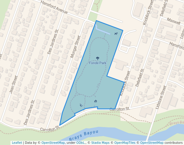 Fonde Park in Houston | Map and Routes