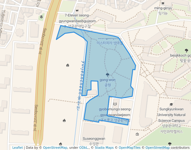 공원 in Suwon | Map and Routes