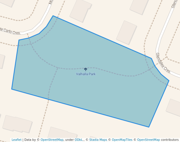 Valhalla Park in Moncton | Map and Routes