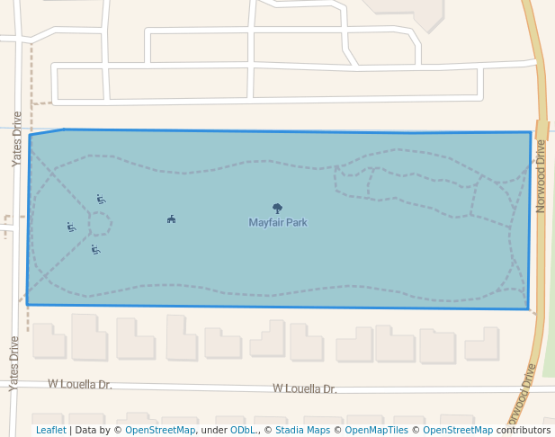 Mayfair Park in Hurst | Map and Routes