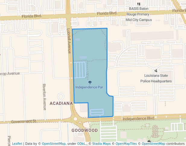 Independence Park in Baton Rouge | Map and Routes