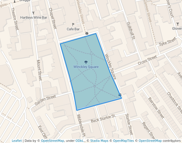 Winckley Square in Preston | Map and Routes