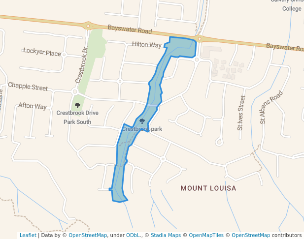 Crestbrook park in Mount Louisa | Map and Routes