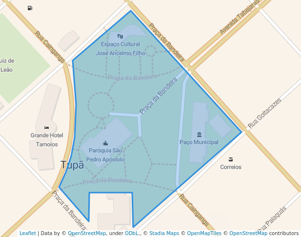 Praça da Bandeira in Tupã | Map and Routes