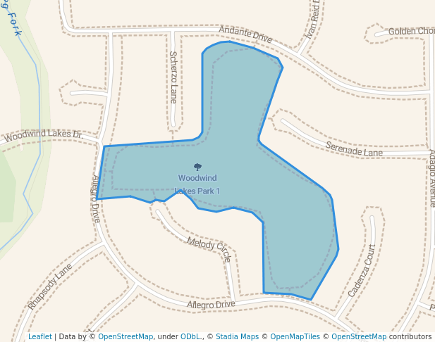 Woodwind Lakes Park 1 in Houston | Map and Routes