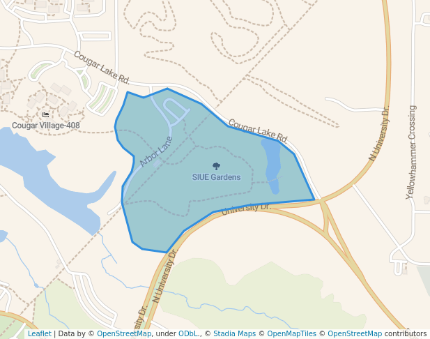 SIUE Gardens in Edwardsville | Map and Routes