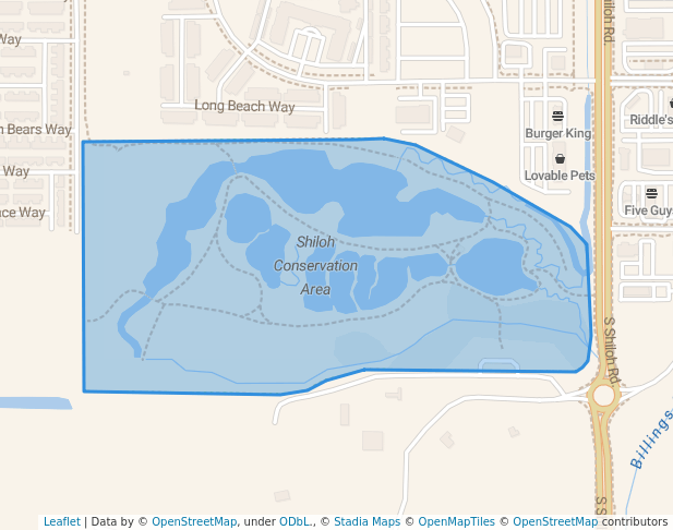 Shiloh Conservation Area in Billings | Map and Routes