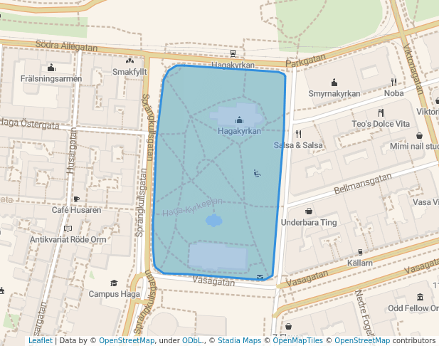 Hagaparken in Gothenburg | Map and Routes