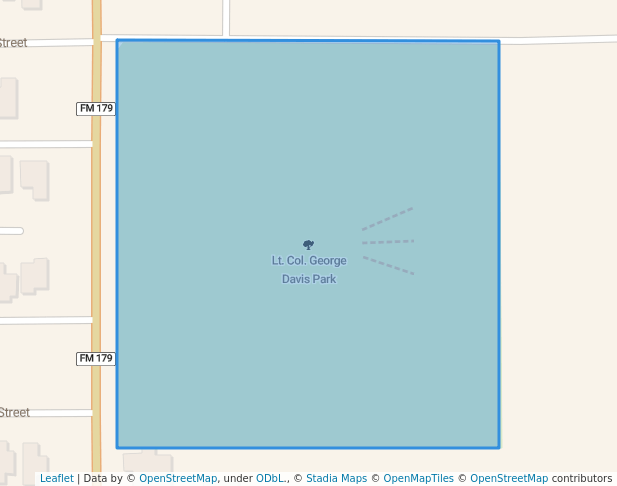 Lt. Col. George Davis Park in Lubbock | Map and Routes