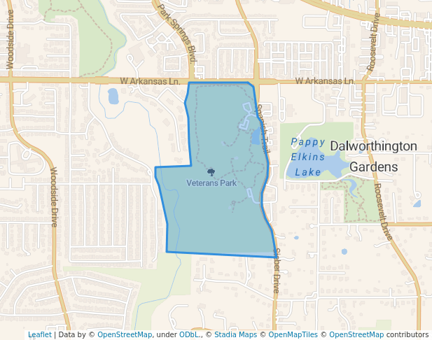 Veteran Park in Arlington | Map and Routes