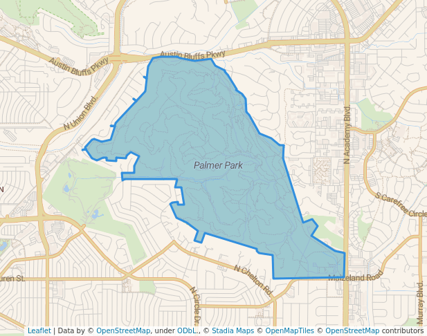 Palmer Park in Colorado Springs | Map and Routes