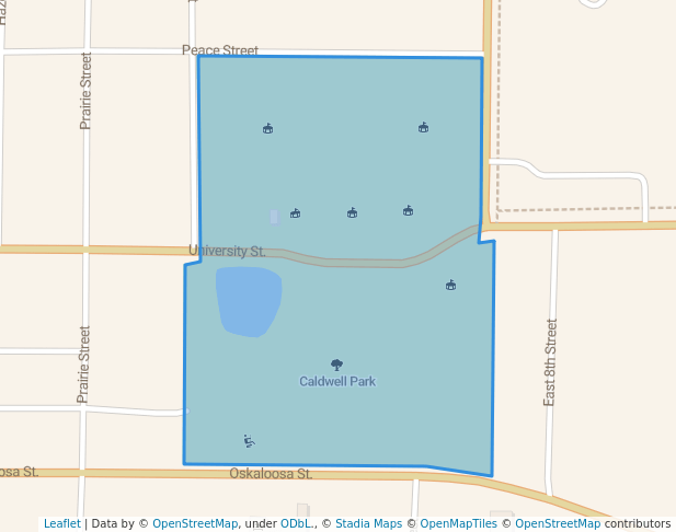 Caldwell Park in Pella | Map and Routes