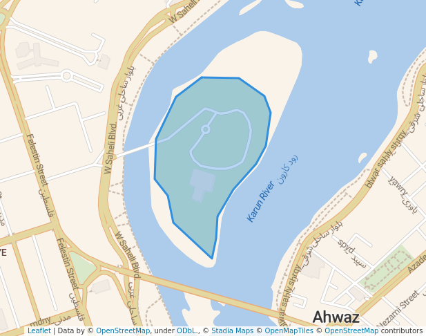 Jazire Park in Ahvaz | Map and Routes