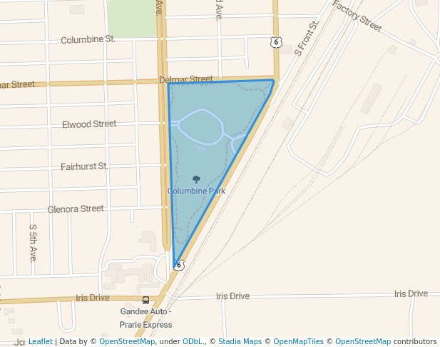 Columbine Park in Sterling | Map and Routes