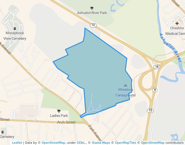 Wheelock Park in Keene | Map and Routes