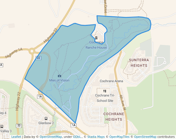 Cochrane Ranche in Cochrane | Map and Routes