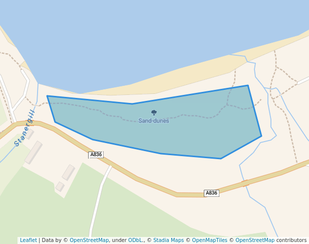 Sand-dunes in Castletown | Map and Routes