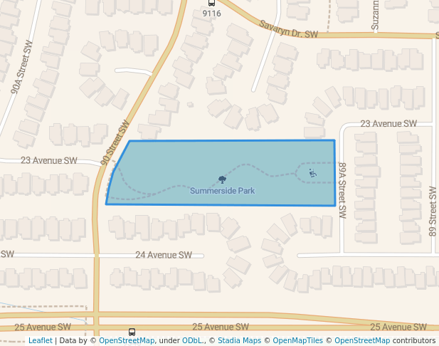 Summerside Park in Edmonton | Map and Routes