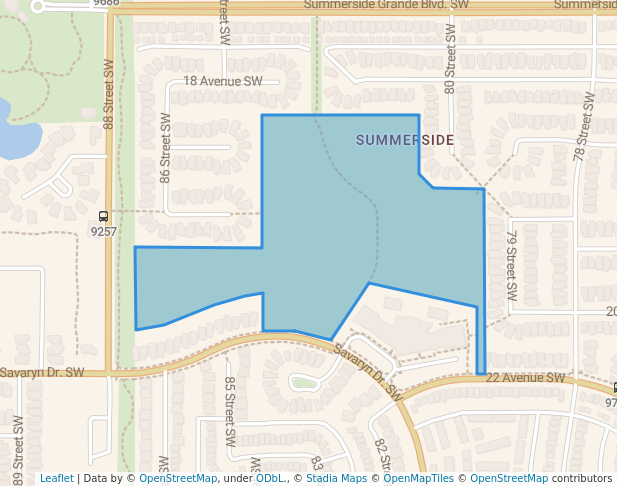 Summerside Park in Edmonton | Map and Routes
