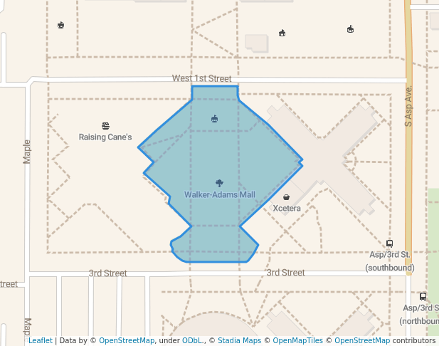 Walker-Adams Mall in Norman | Map and Routes