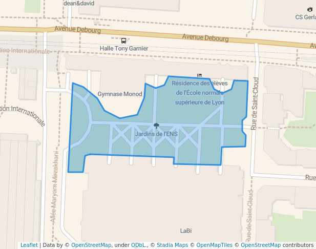 Jardins de l'ENS in Lyon | Map and Routes