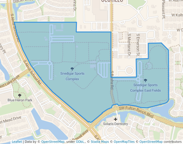 Snedigar Sports Complex in Chandler | Map and Routes